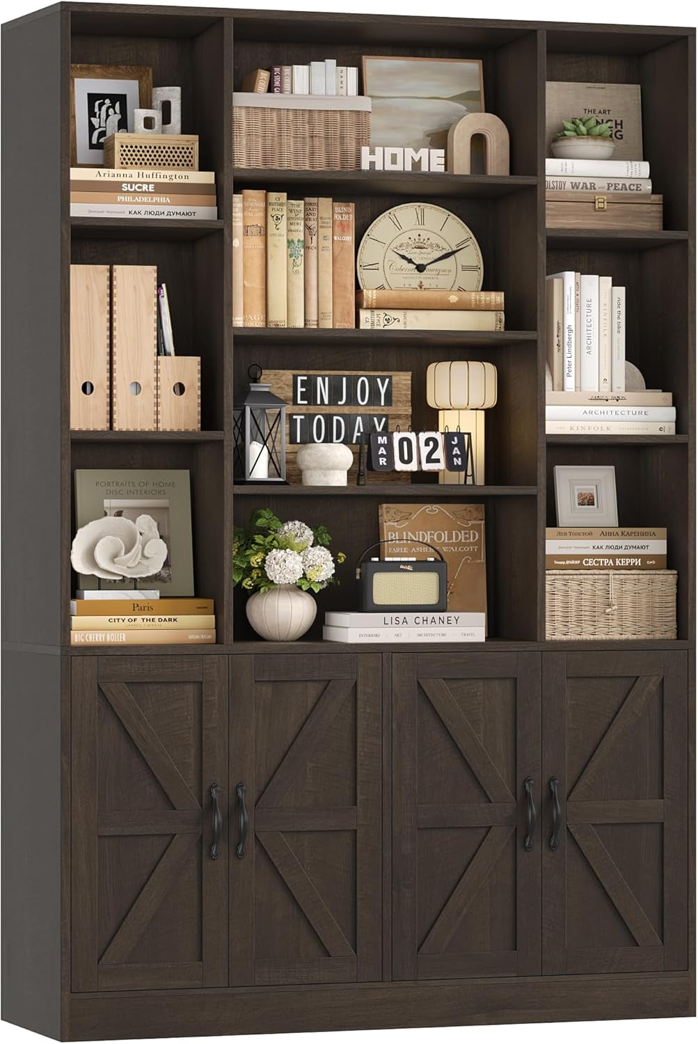 HOSTACK 75” Tall Book Shelf and Bookcase, Bookshelf with Storage ...