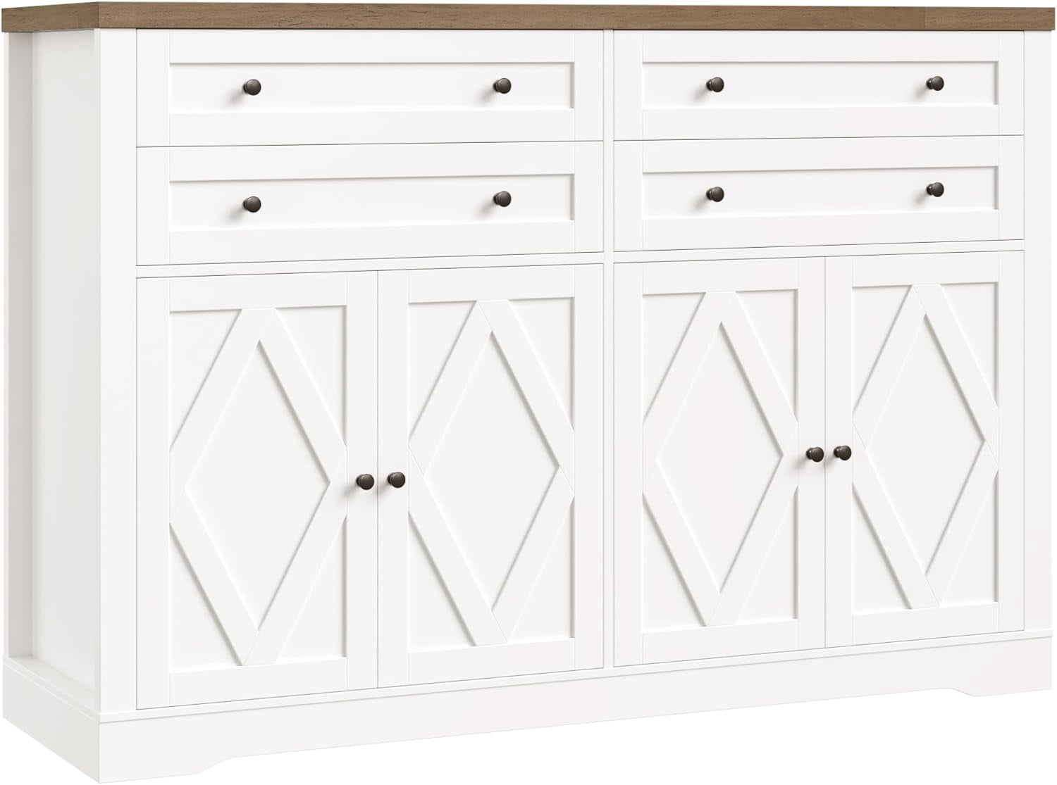 HOSTACK Coffee Bar with Drawers, Buffet Cabinet with Storage, Kitchen ...