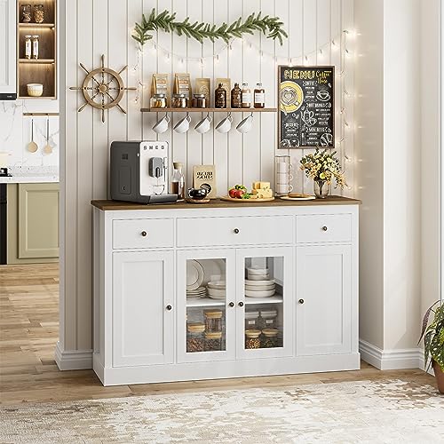 HOSTACK Sideboard Buffet Cabinet with Storage, 55" Large Kitchen Buffet ...
