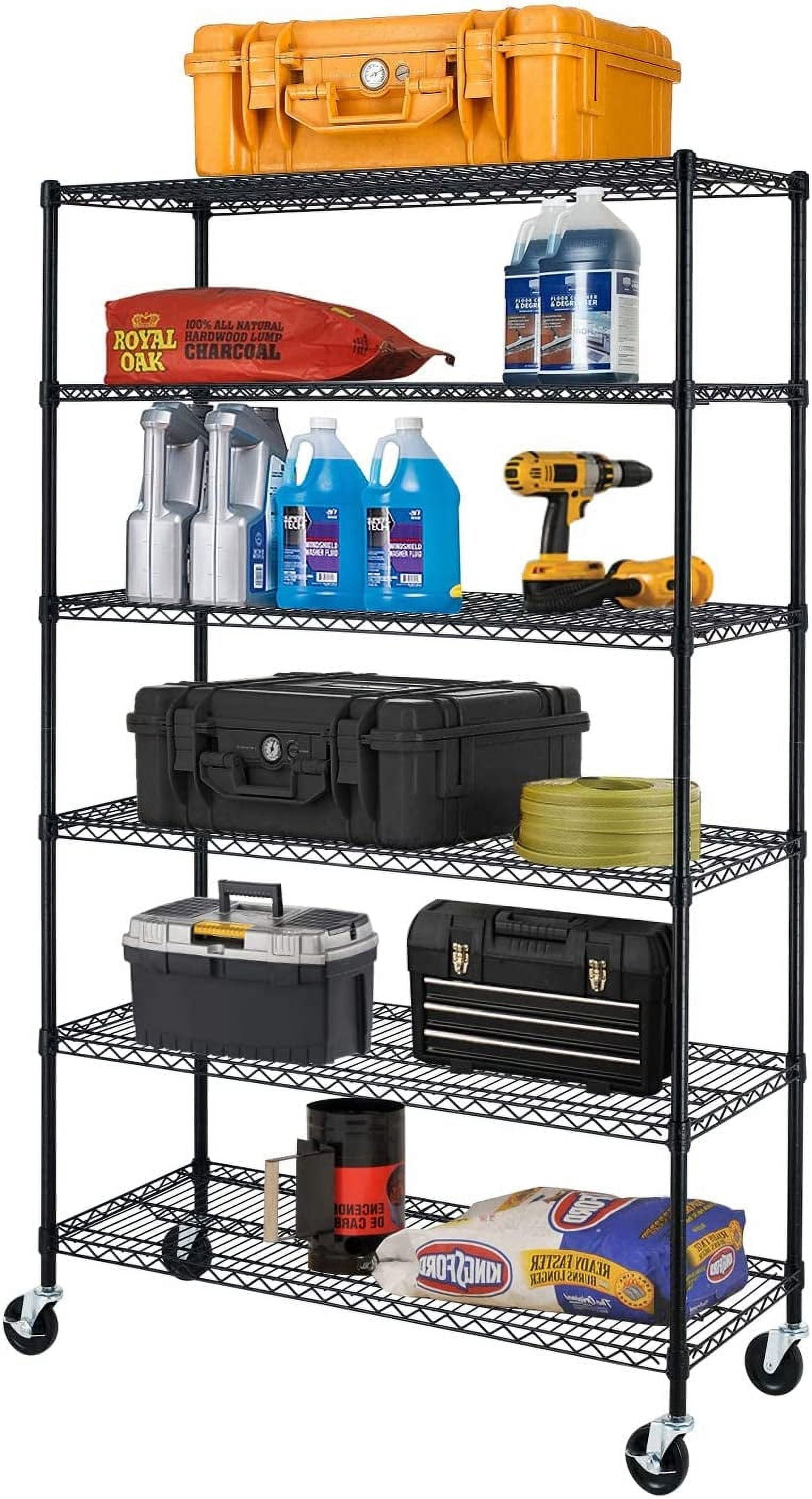HOSTENU FURNITURE Large Heavy Duty Metal Wire Shelving Height ...