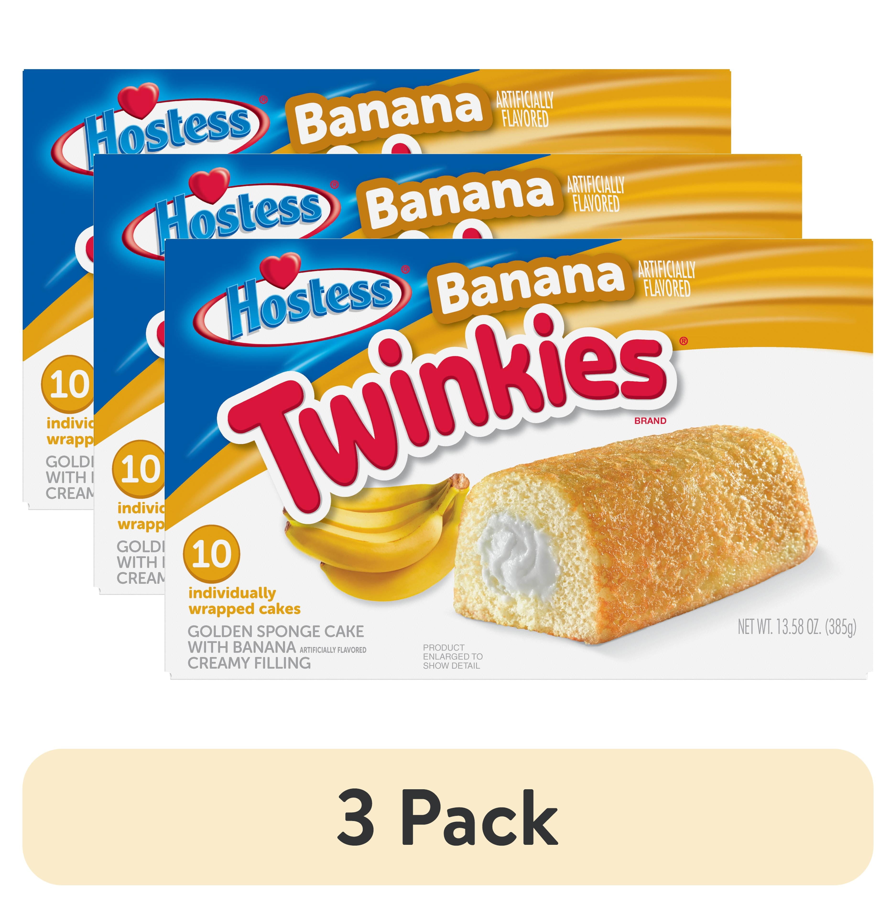(3 pack) HOSTESS Banana Flavored TWINKIES, Creamy Banana Flavored ...