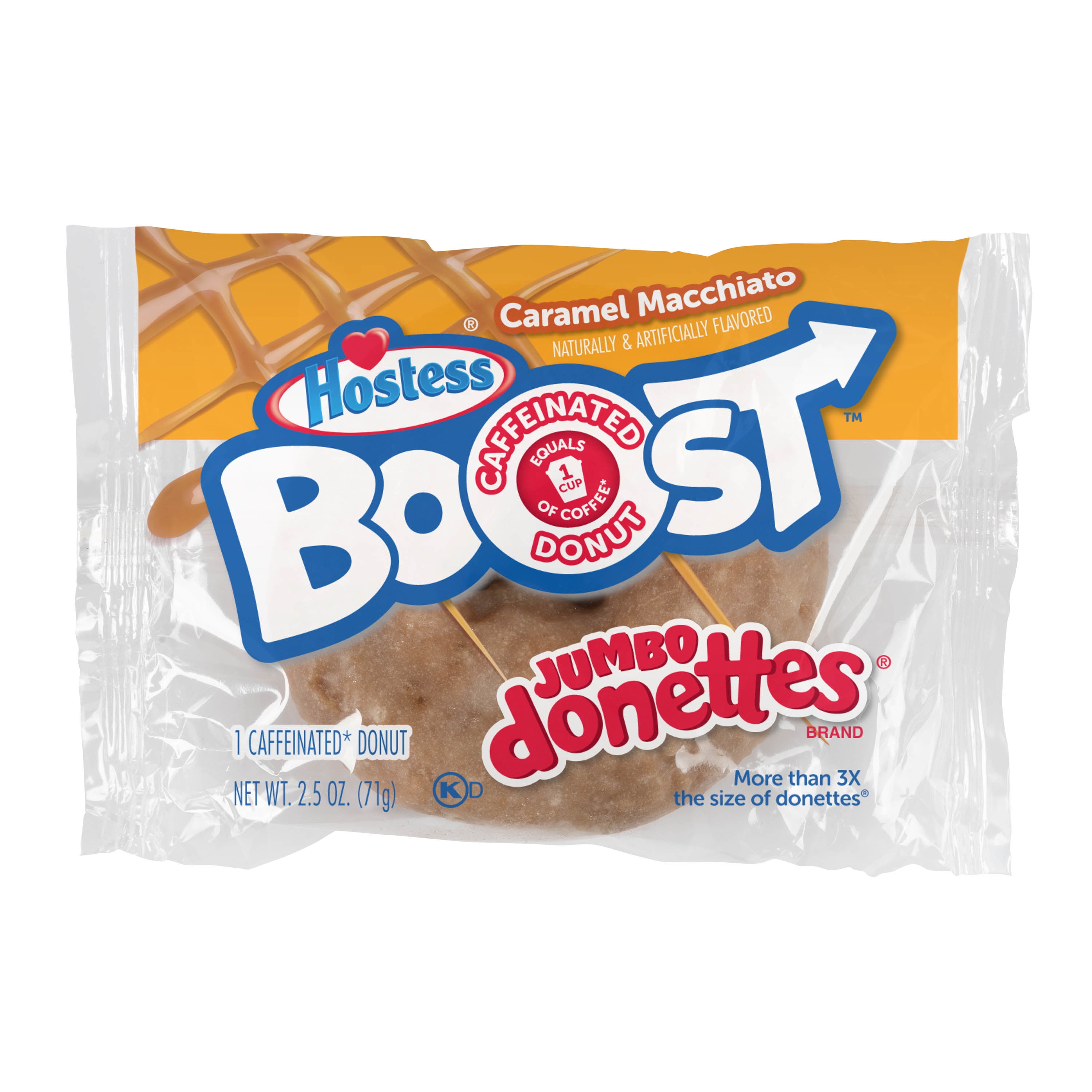 HOSTESS Boost Caramel Macchiato Flavored Jumbo DONETTES, Caffeinated ...