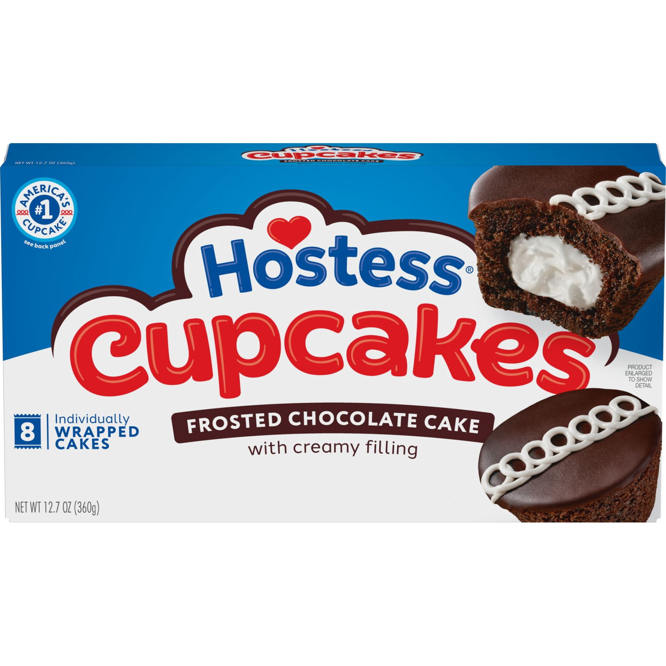 Hostess Cupcakes Chocolate Snack Cakes 12.7 oz Box with Creamy Filling ...