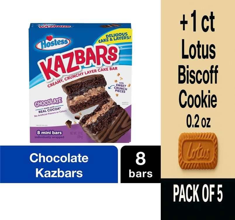 HOSTESS Chocolate KAZBARS Creamy and Crunchy Layer Bar, Individually ...