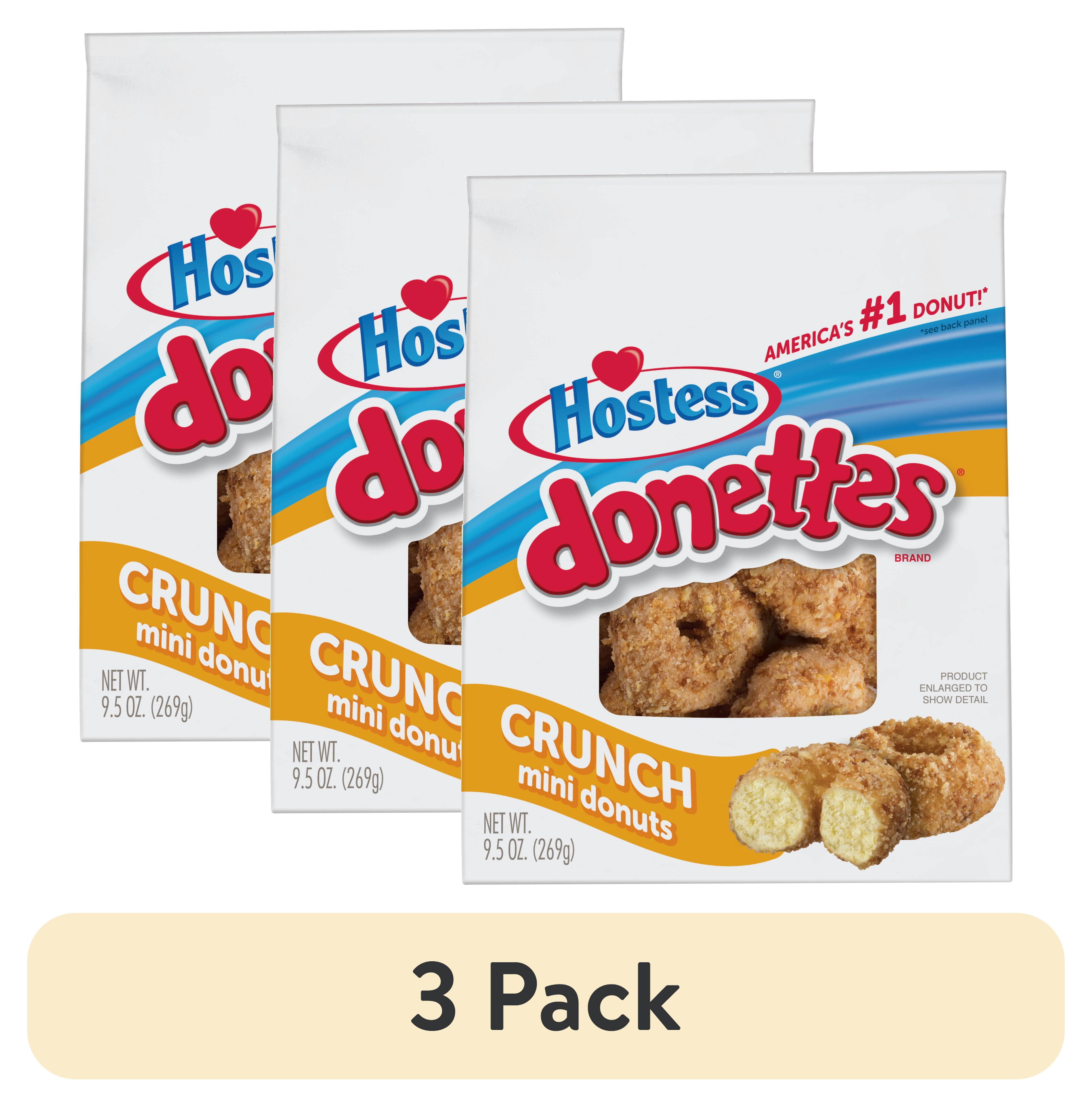 (3 pack) HOSTESS Crunch DONETTES, Sweet Coconut Crunch, 9.5 oz ...