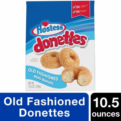 HOSTESS DONETTES Old Fashioned Mini Donuts, Poppable Snack, Resealable ...