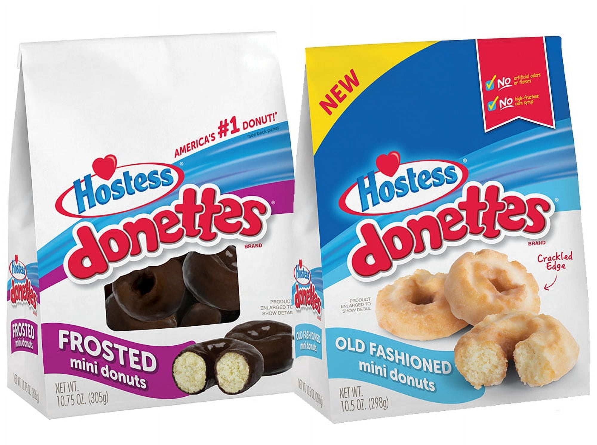 HOSTESS DONETTES Old Fashioned Mini Donuts, Resealable Bag, Great ...