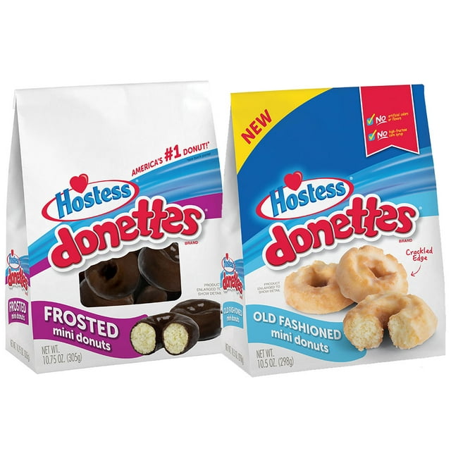 HOSTESS DONETTES Old Fashioned Mini Donuts, Resealable Bag, Great ...