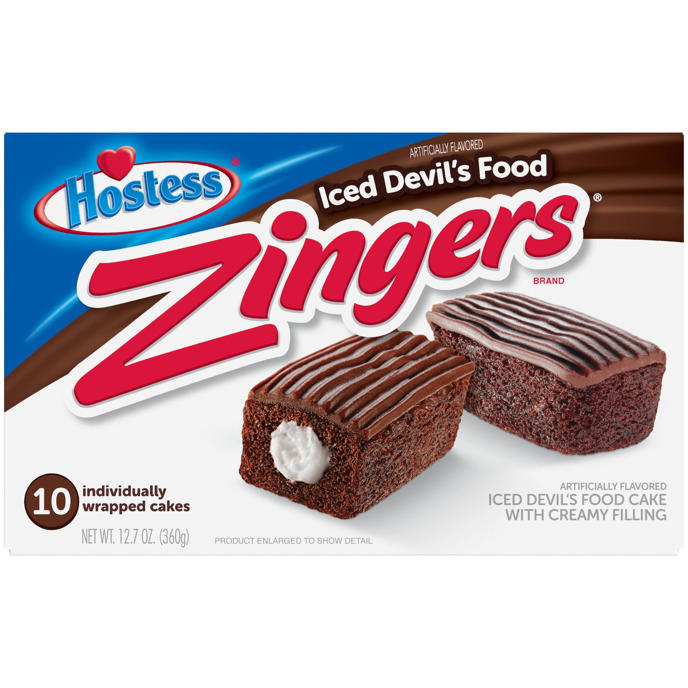 HOSTESS Devil's Food ZINGERS, Individually Wrapped Chocolate Snack ...
