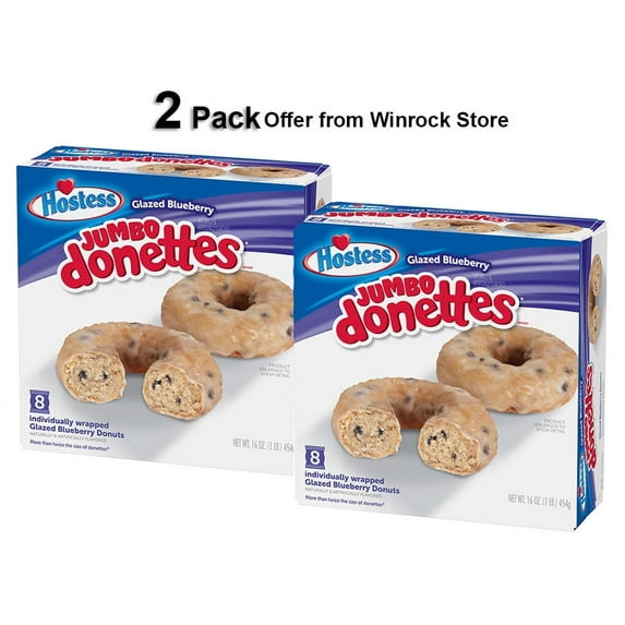 HOSTESS Glazed Blueberry Flavored Jumbo DONETTES Donuts, 8 count, 16 oz ...