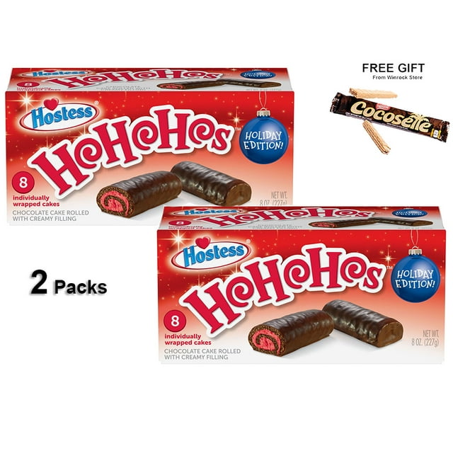 HOSTESS HOHOS Holiday Edition, Chocolate Snack Cake, Rich Creamy ...