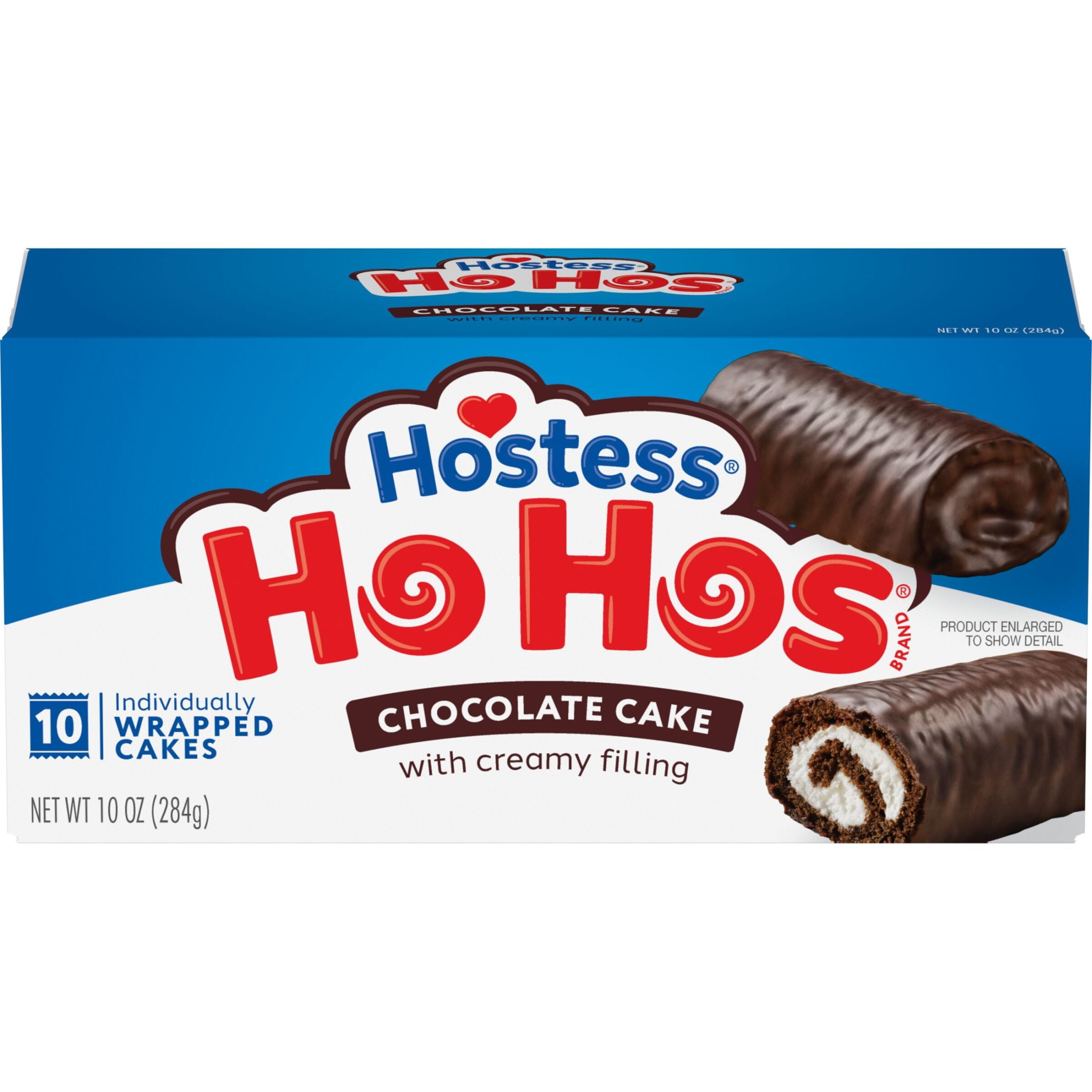 HOSTESS HOHOS Snack, Rolled Chocolate Cake with Creamy Filling, 10 ...