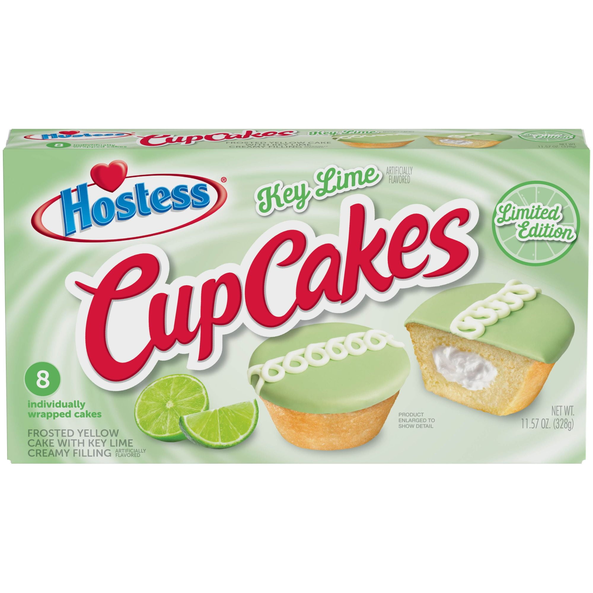 HOSTESS Limited Edition Key Lime Artificially Flavored CupCakes, 8 ...