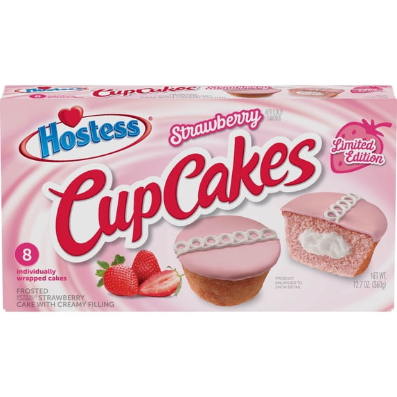 HOSTESS Limited Edition CupCakes, Strawberry Flavor, Rich Creamy ...