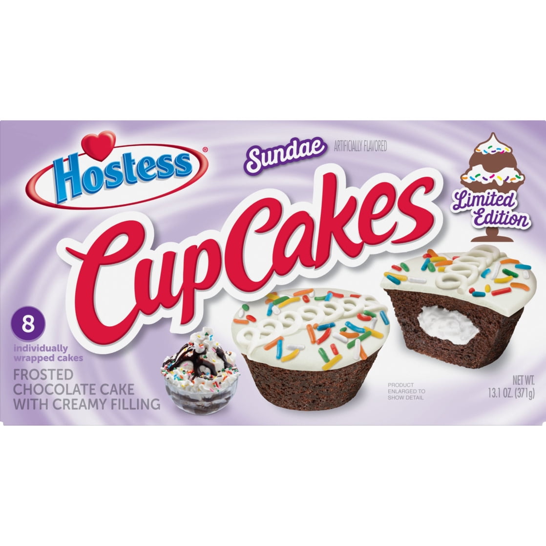 HOSTESS Limited Edition Sundae Artificially Flavored CupCakes - Walmart.com