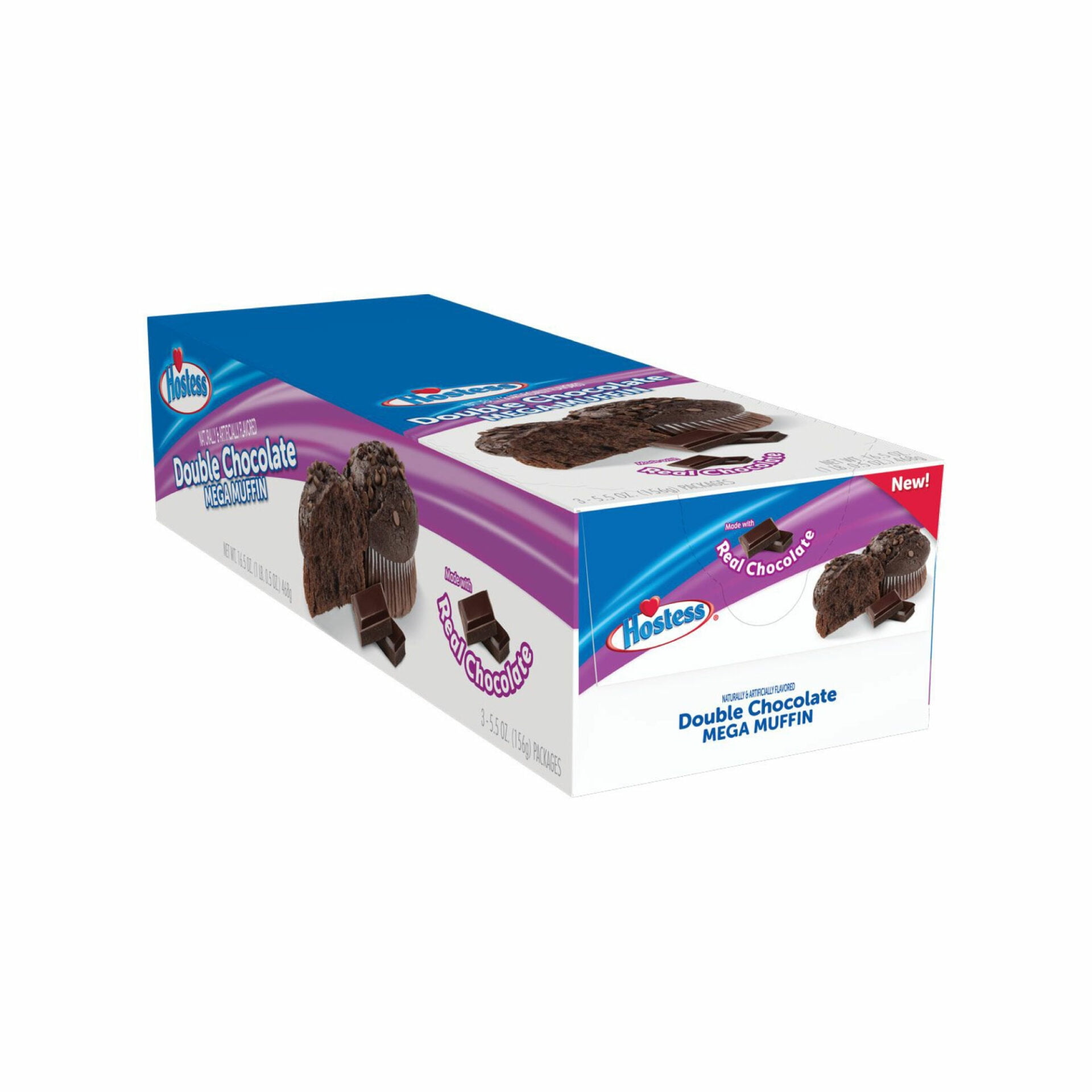 HOSTESS MEGA MUFFIN DOUBLE CHOCOLATE 5.5oz, 3ct - Walmart.com