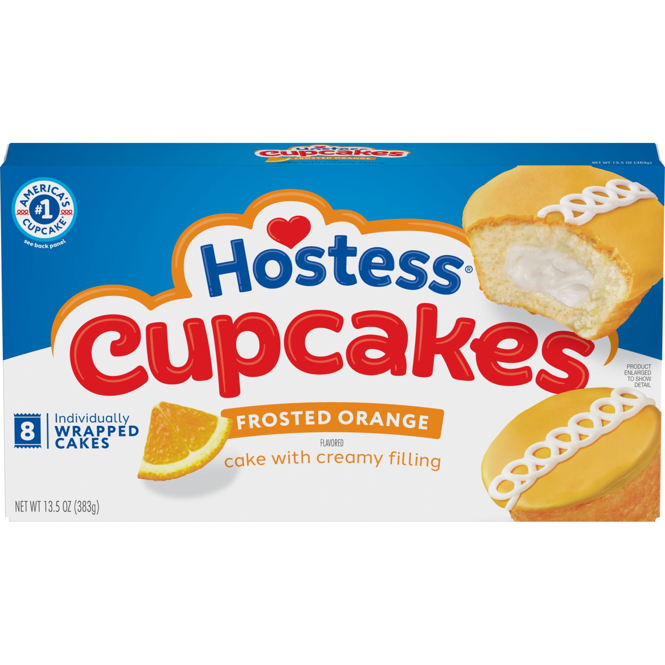 HOSTESS Orange Flavored Cupcakes Cake Pack - 13.5 oz, 8 Count - Walmart.com