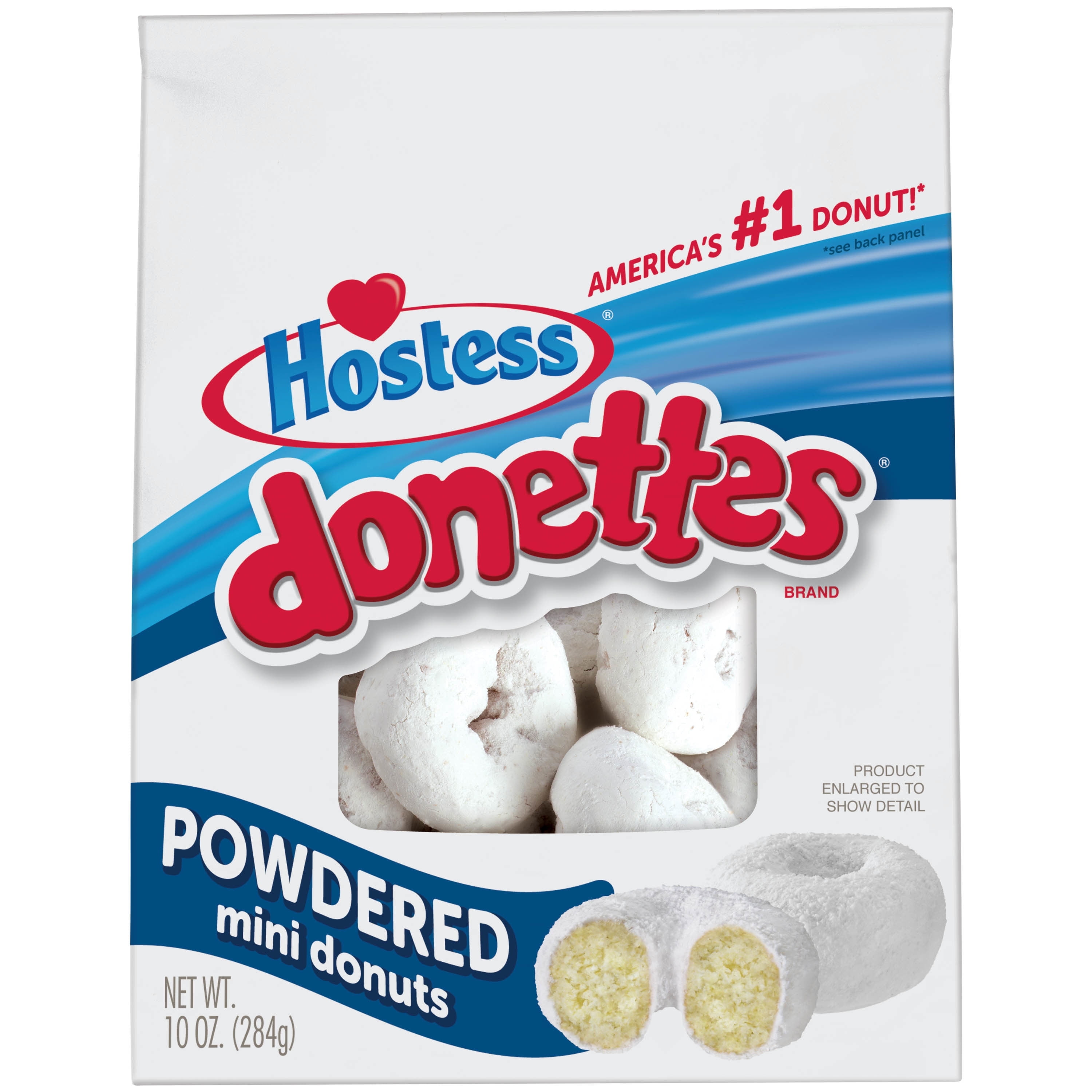 HOSTESS Assorted DONETTES, Powdered Sugar Mini Donuts - 10 oz Bag ...