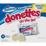 HOSTESS Mini Powdered DONETTES Donuts in Resealable Bag, Snack Pack, 8 ...