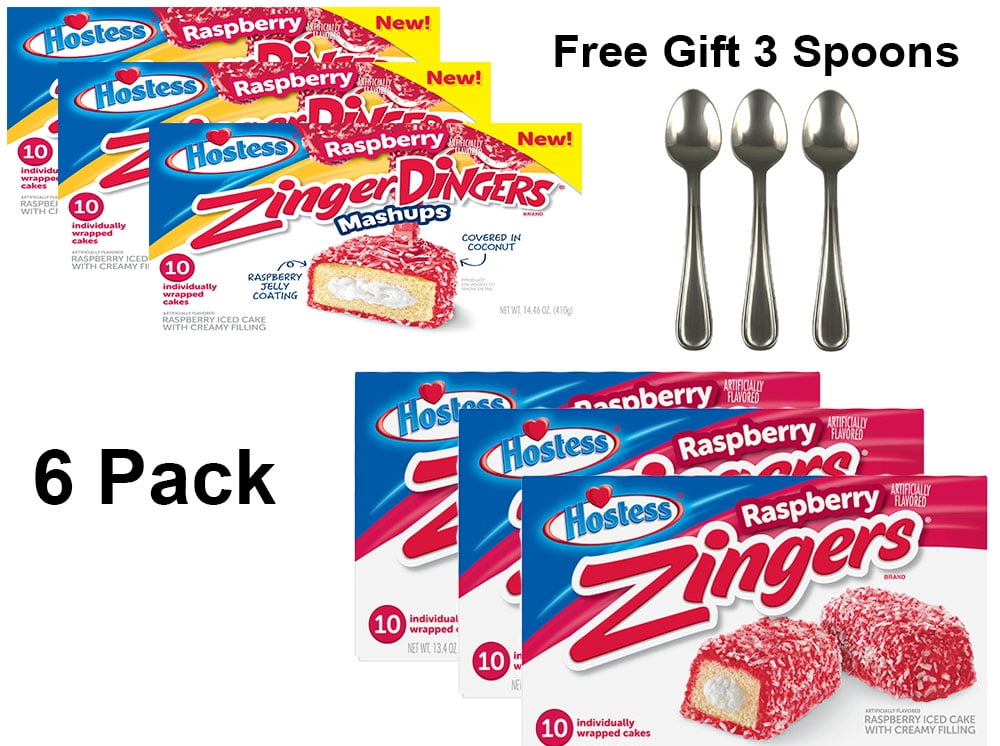 HOSTESS Raspberry ZINGERS, Raspberry Iced Cakes, 13.40 oz, 10 Count and ...