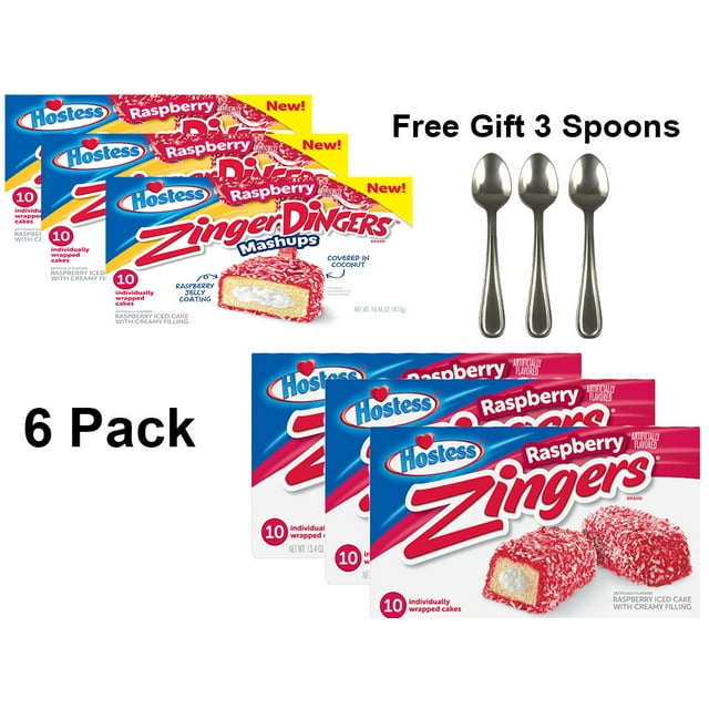 HOSTESS Raspberry ZINGERS, Raspberry Iced Cakes, 13.40 oz, 10 Count and ...