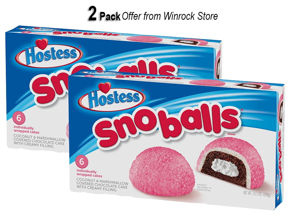 HOSTESS SNOBALLS, Coconut-Covered Chocolate Cake, Creamy Filling 6 ct ...
