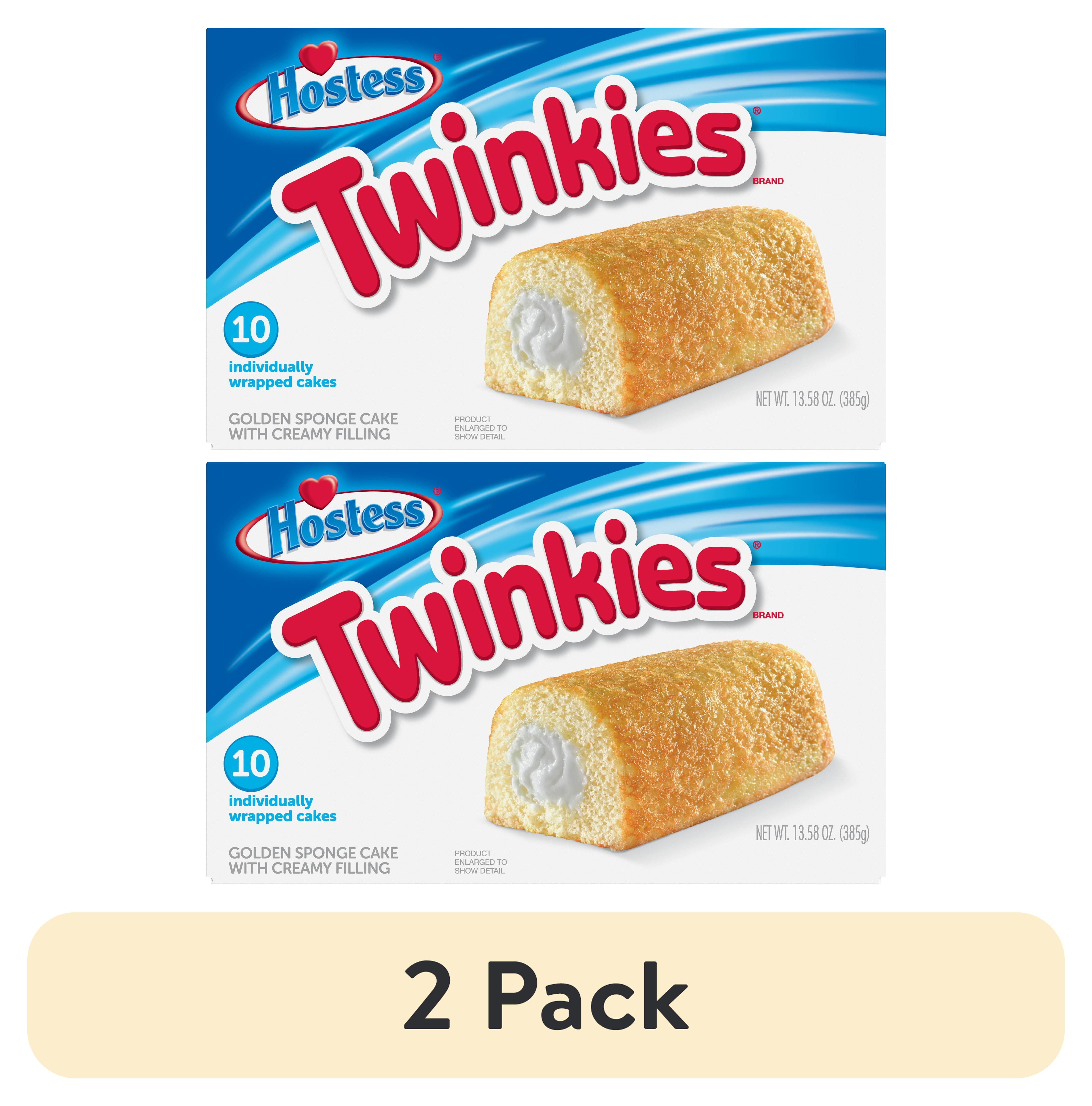 (2 pack) Hostess Twinkies Snack Cakes, Golden Sponge Cake with Crème ...