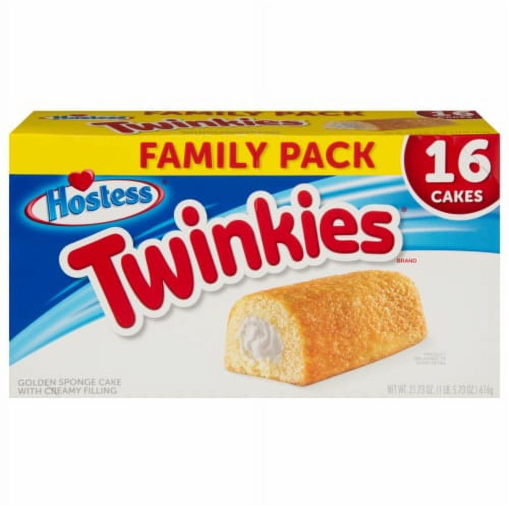Hostess Twinkies, Golden Sponge Cake with Creamy Filling, Family Pack ...