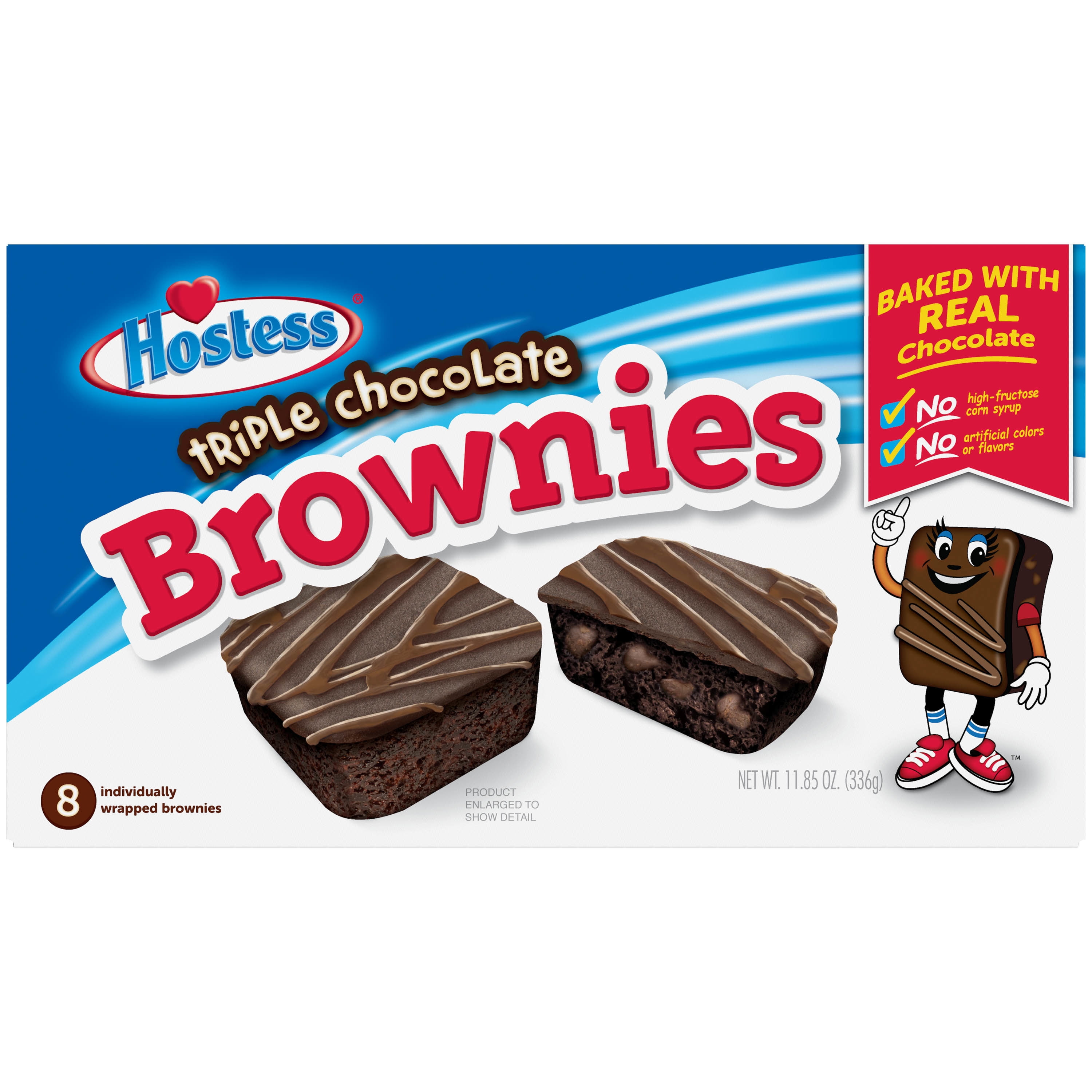 HOSTESS Triple Chocolate Brownies, 8 Count , 11.85 oz - Walmart.com