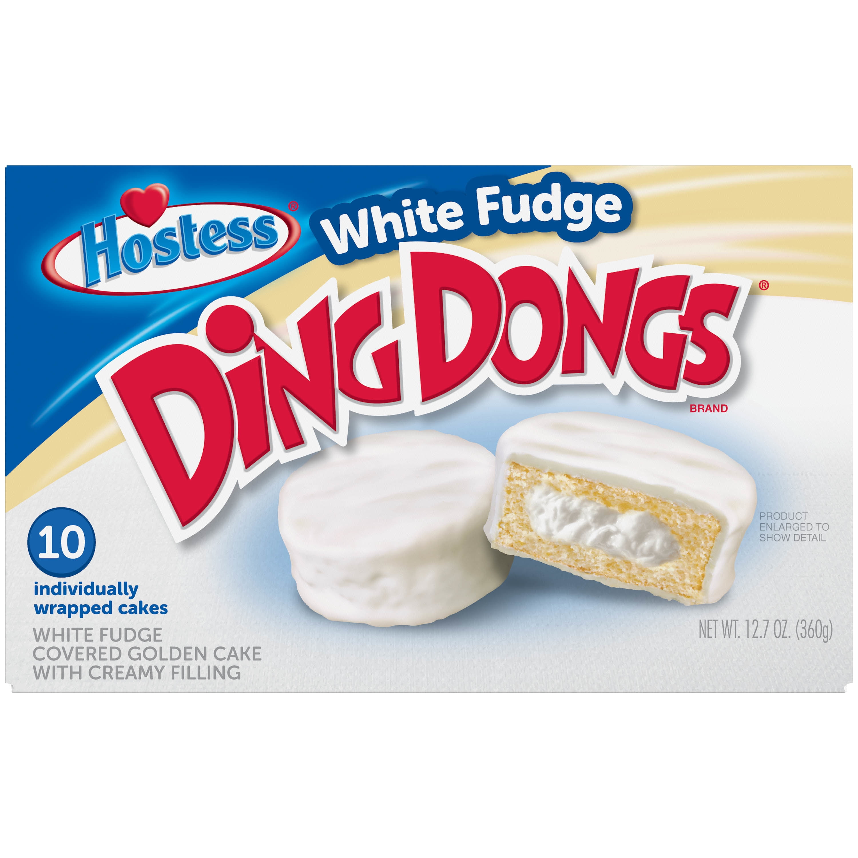 HOSTESS White Fudge DING DONGS, 10 Count , 12.70 oz - Walmart.com