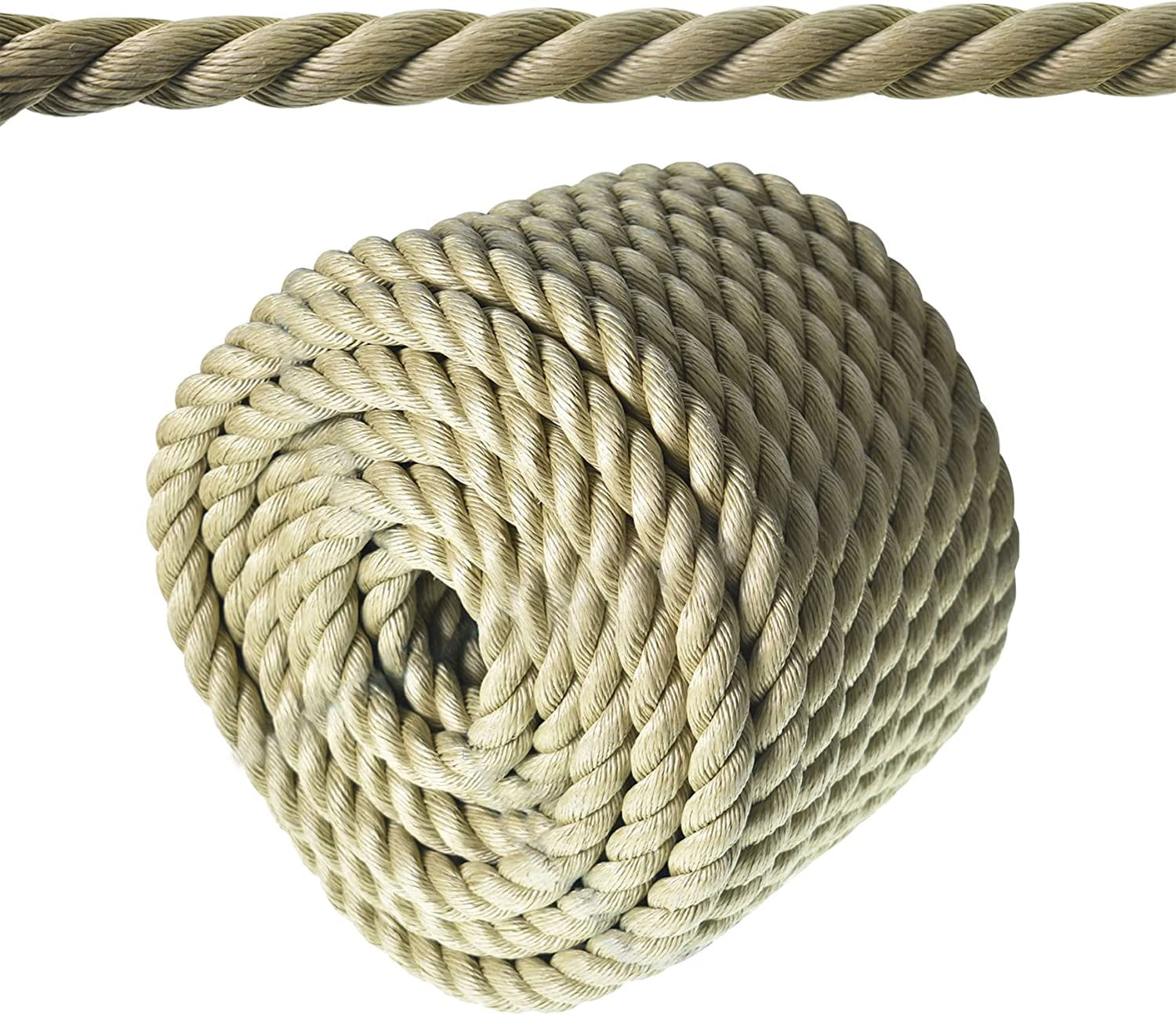 HOSTIC 1 in 100 FT Twisted 3 Strand Synthetic Polypropylene Rope ...