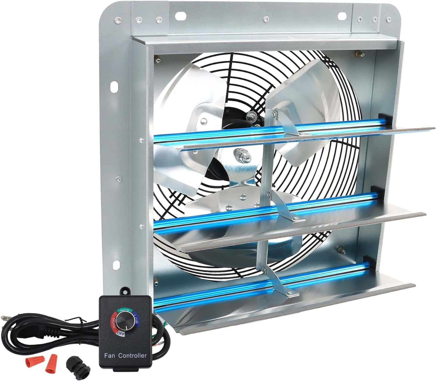 HOSTIC 12 Inch Shutter Exhaust Fan, Exhaust Fan Wall Mounted with Speed ...