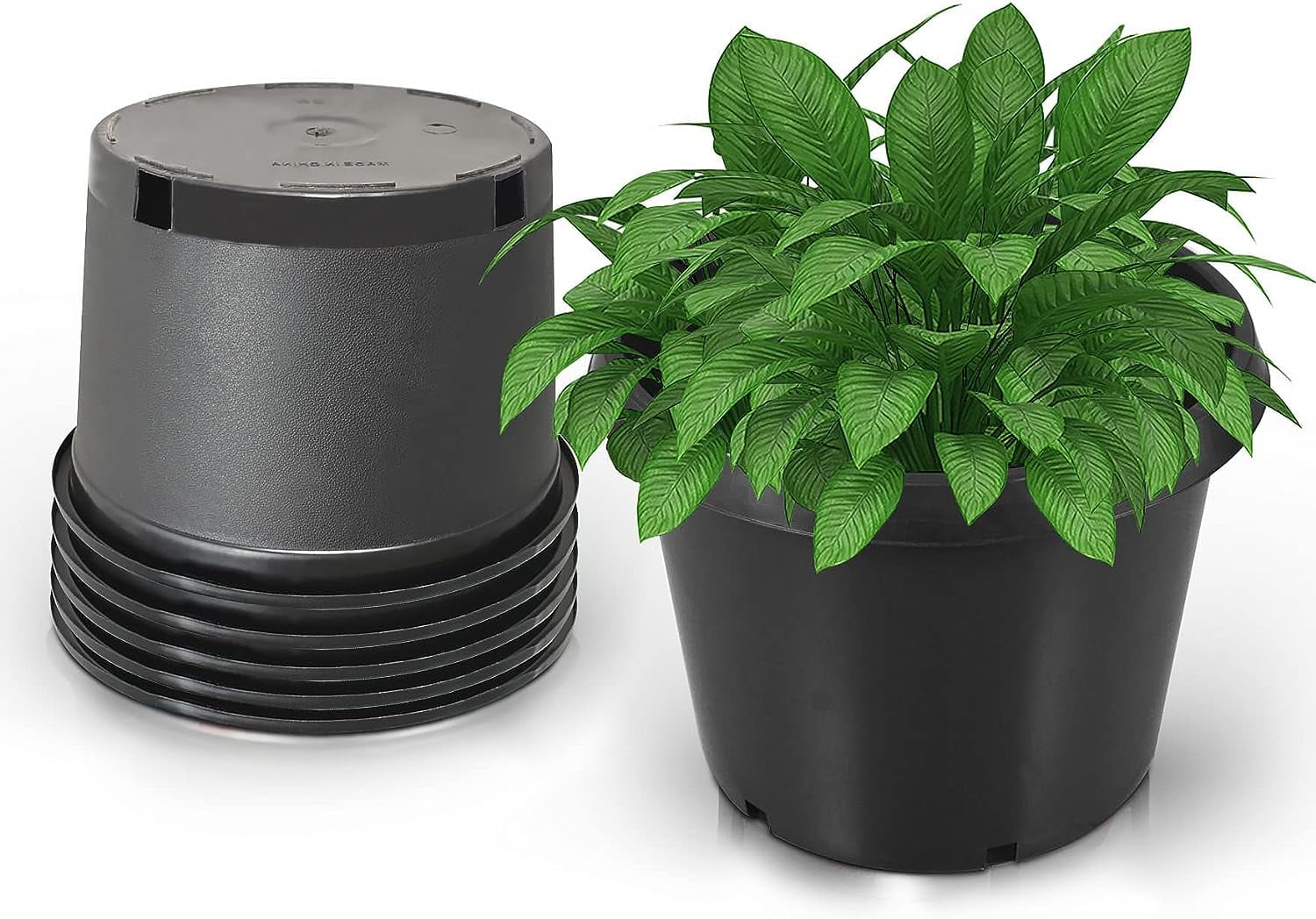 HOSTIC 5PCS 20gal Plastic Nursery Plant Container Garden Planter Pot ...