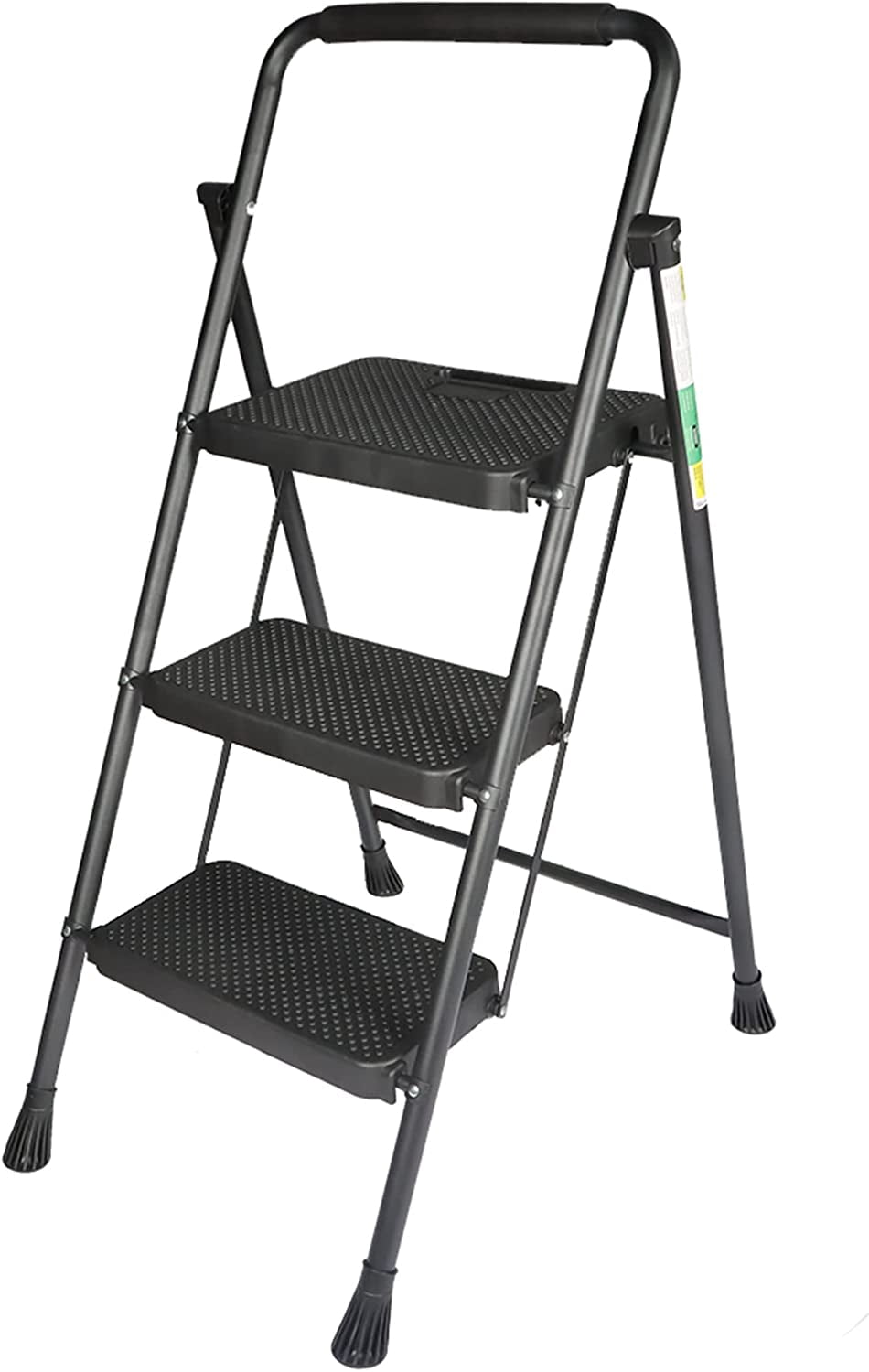 HOSTIC High Capacity Foldable Kitchen Handle Step Stool, Portable Metal ...