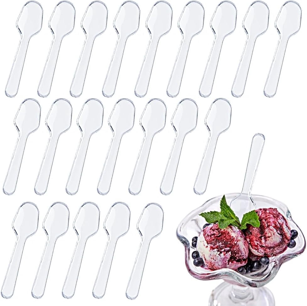 【HOSTK】1000 PCS Mini Clear Plastic Tasting Spoons, Disposable Sampling ...