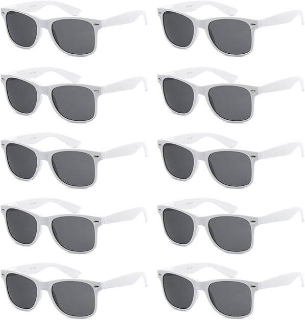 HOT 10 Pack White Retro 80s Sunglasses Deal - Walmart.com
