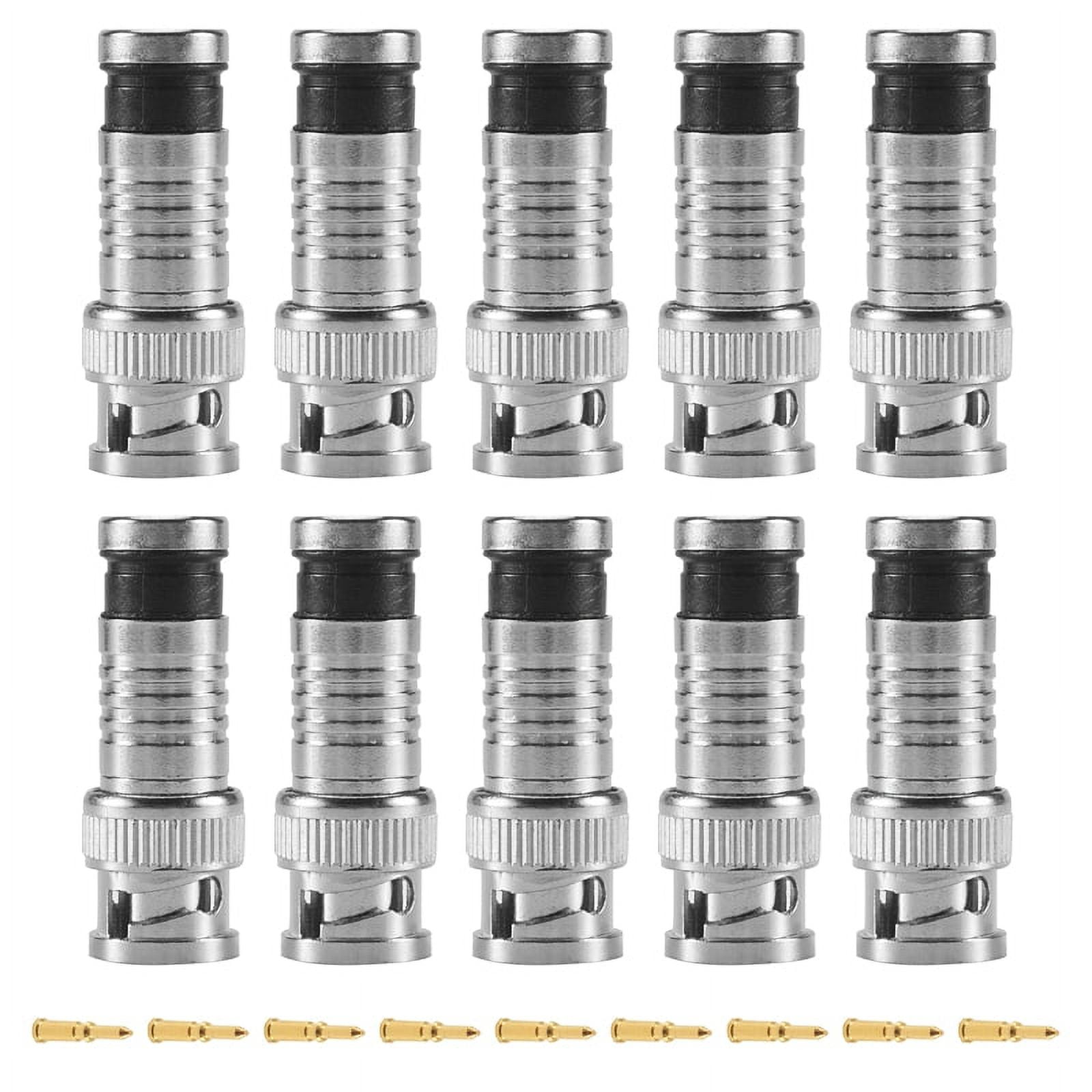 10 pcs BNC Compression Connector for Coax RG59 Cable CCTV Cameras ...