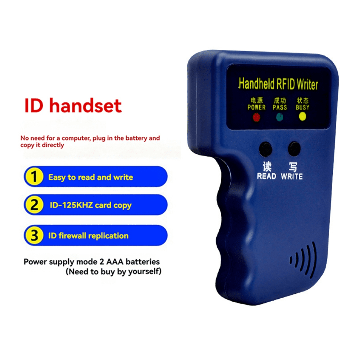 HOT! 125Khz RFID Card Reader Handheld Copier Writer Duplicator ...