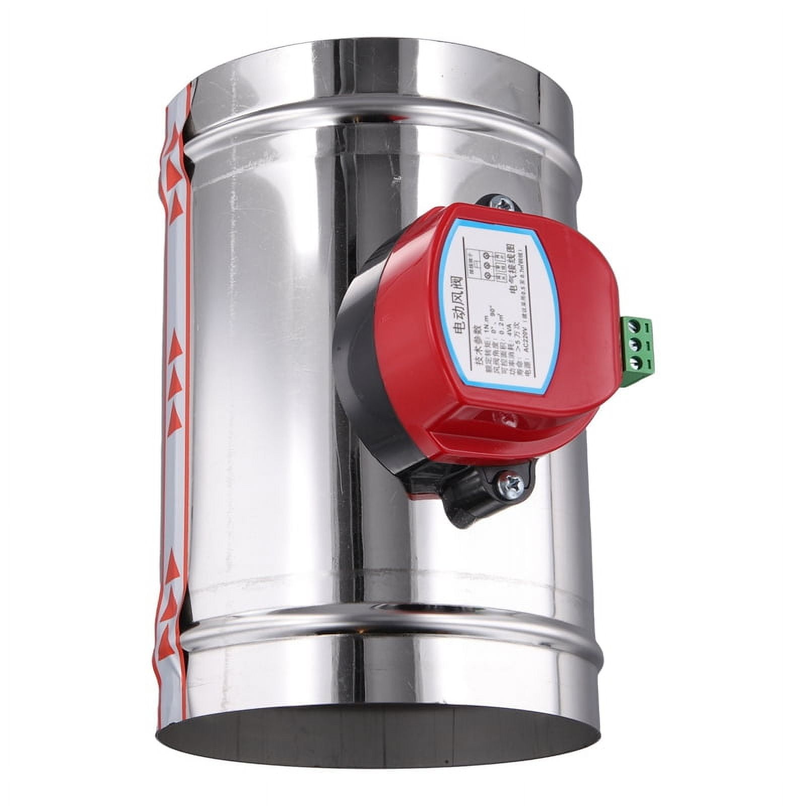 HOT 125mm Stainless Steel Electric Air Duct Damper Valve HVAC Ducting ...