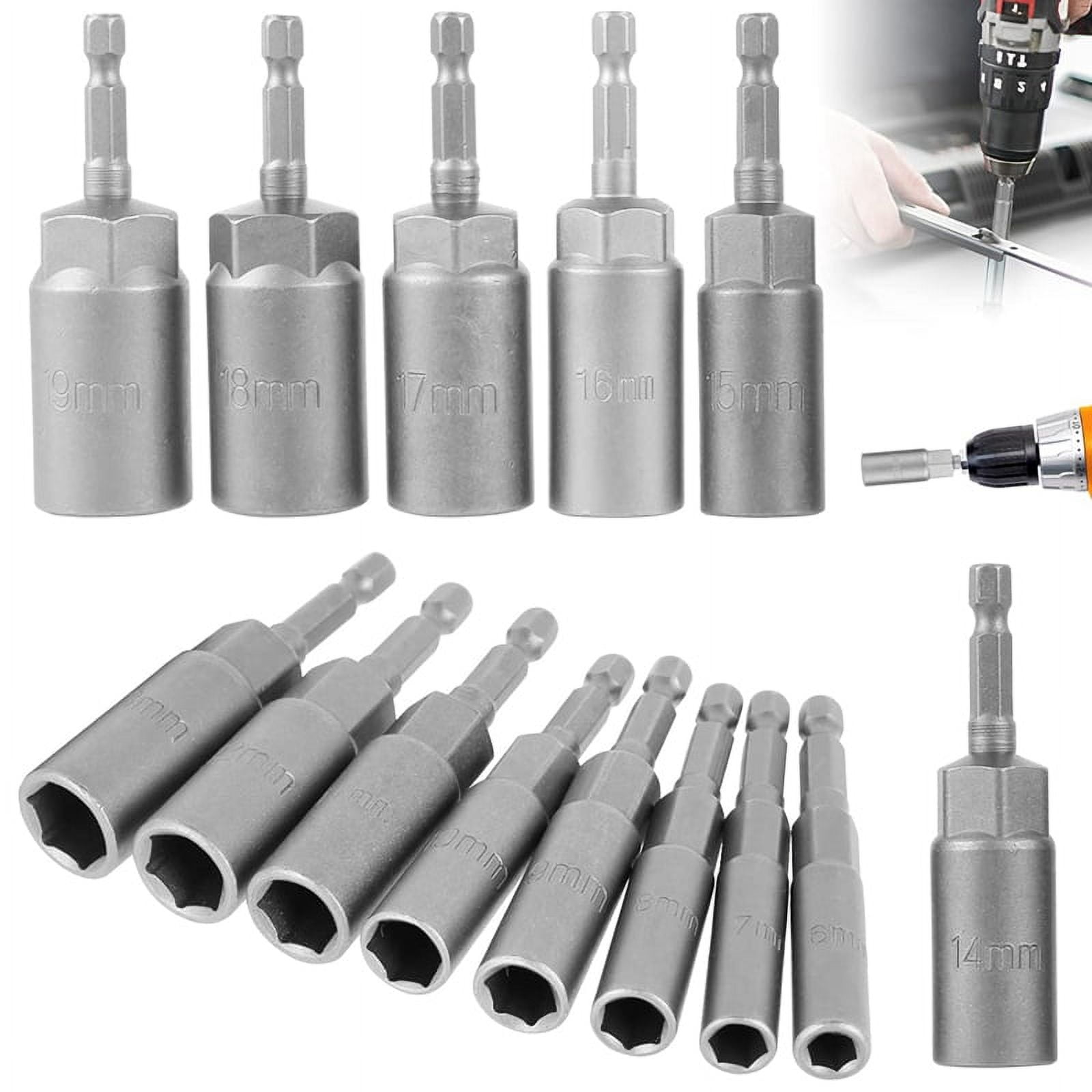 HOT! 14Pcs Hexagonal Sockets Set, 6-19mm Deep Socket Adapter Kit Hex ...