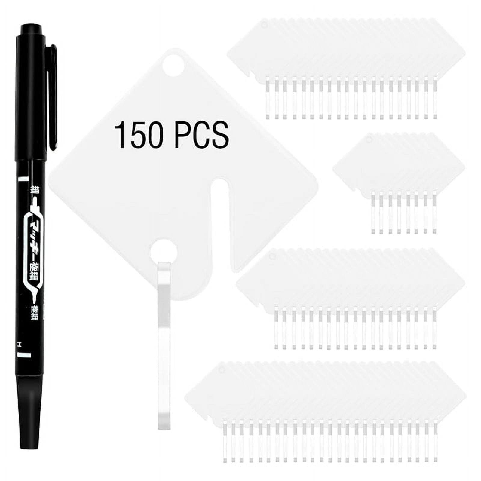 HOT 150 Pcs Rack Key Tags White Square Plastic Hanging with 1 Black ...