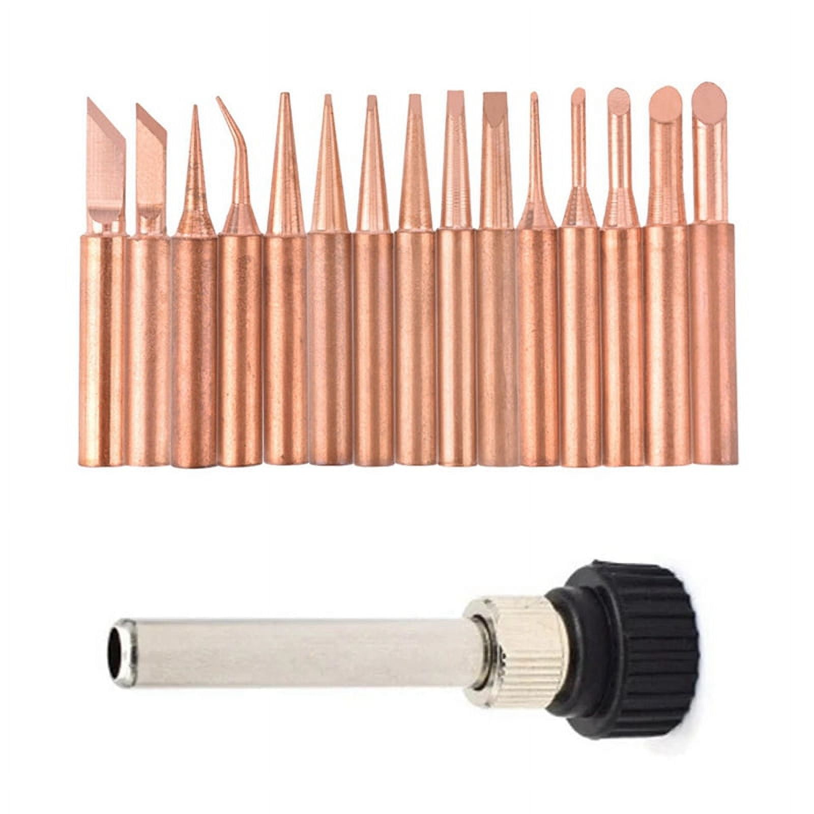 TOP! 15Pcs/Lot Pure Copper Lead Free Soldering Iron Tips 900M-T Welding HeadS for 936 Station ...