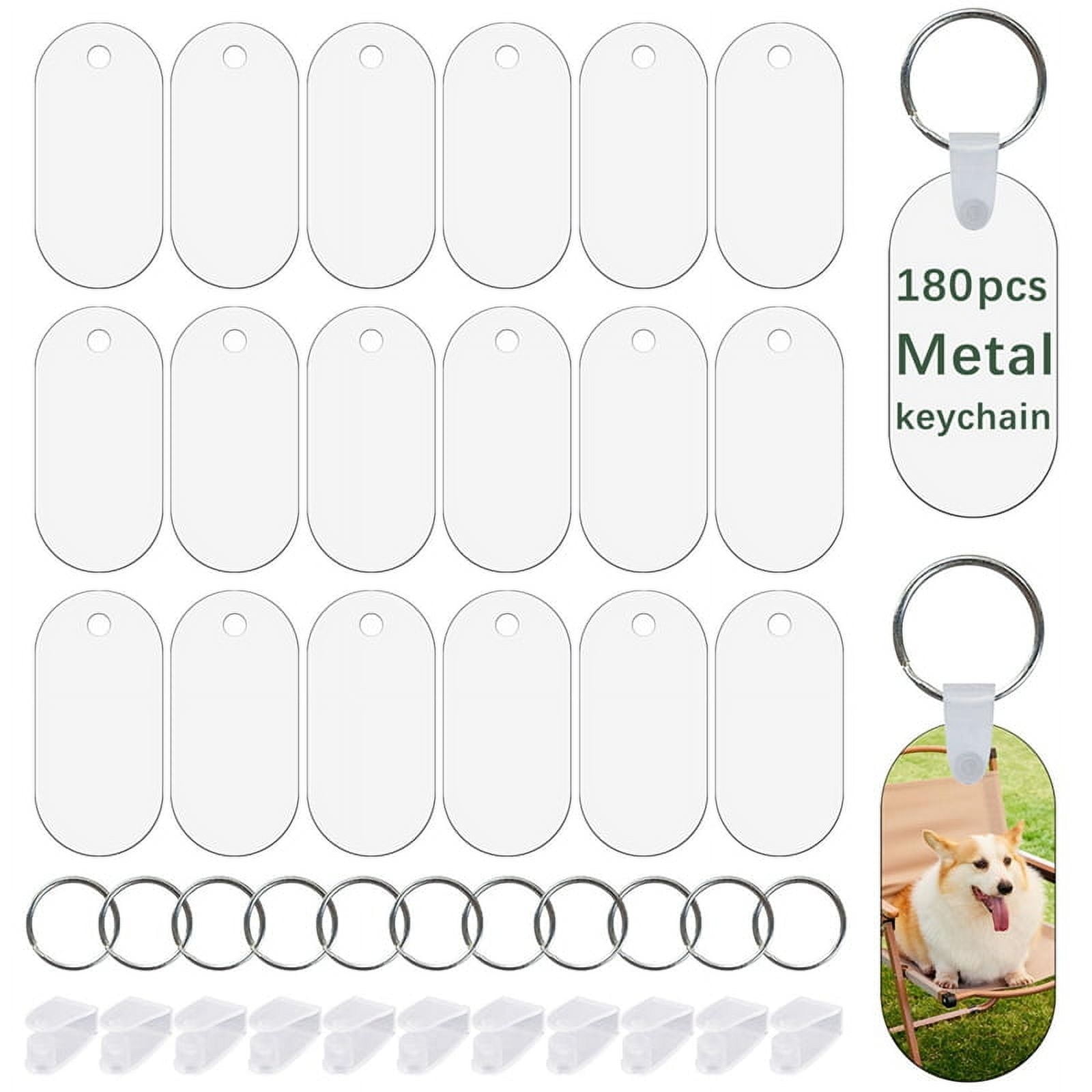 HOT 180 Pcs Metal Sublimation Keychain Blanks Bulk,Double Sided Heat ...