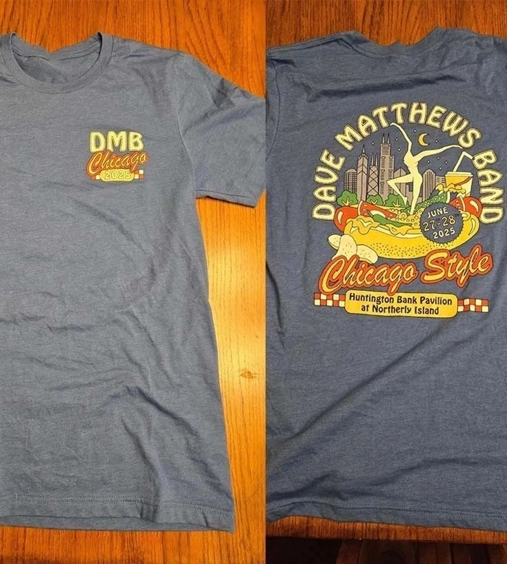 HOT 2025- Dave Matthews Band Chicago 2025 Concert T-Shirt For Fan ...