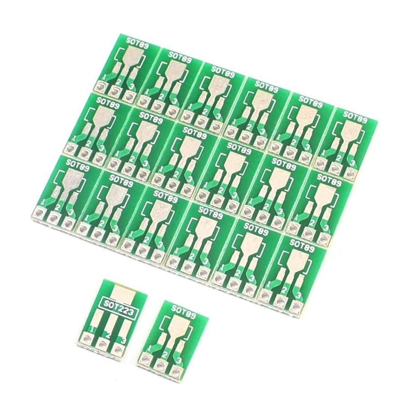 HOT! 20Pcs SOT89 SOT223 to DIP PCB Transfer Board Pin Adapter Converter Double Sides 1.5mm 2.3mm ...