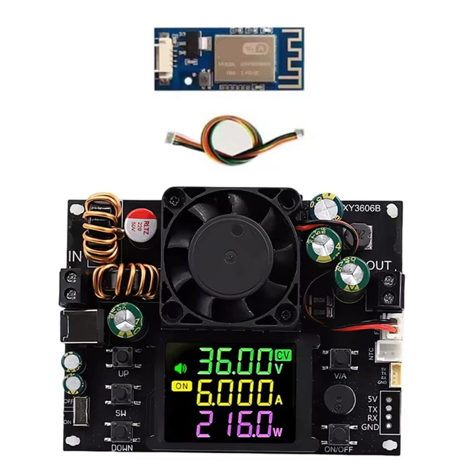 HOT 216W 6A CNC DC Buck Boost Converter Color Screen Adjustable Voltage ...