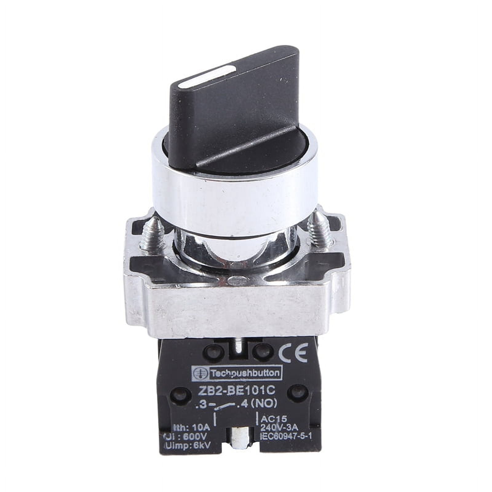 22mm Latching 2 NO 3-Position Rotary Select Switch ZB2-BE101C Blackk10443 - Walmart.com