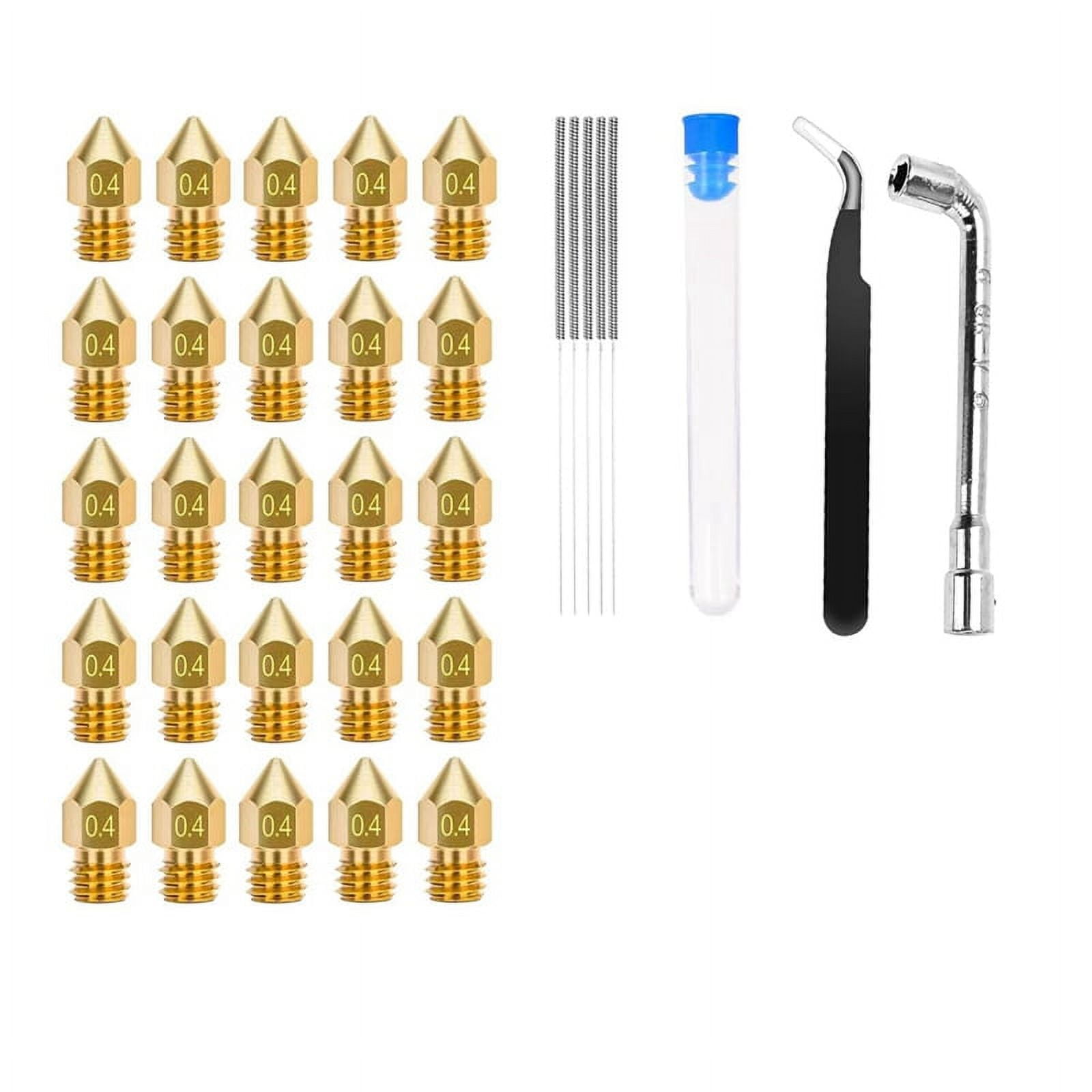 HOT! 25PCS MK8 Nozzles 0.4mm, 3D Printer Brass Nozzles, 3 Nozzle with ...