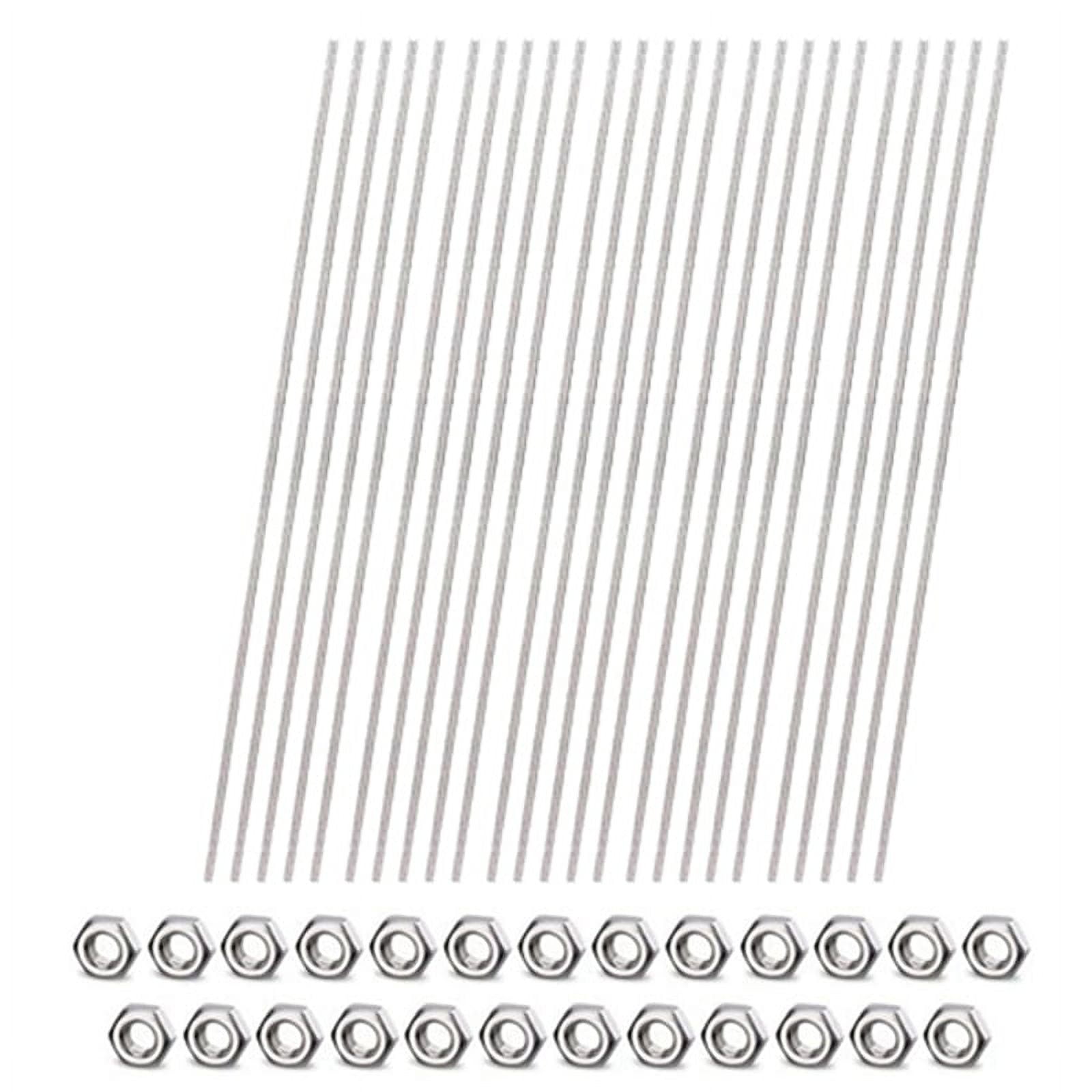 25Pcs Threaded Rods with 50pcs Nuts, 12inch Stainless Steel Threads for ...