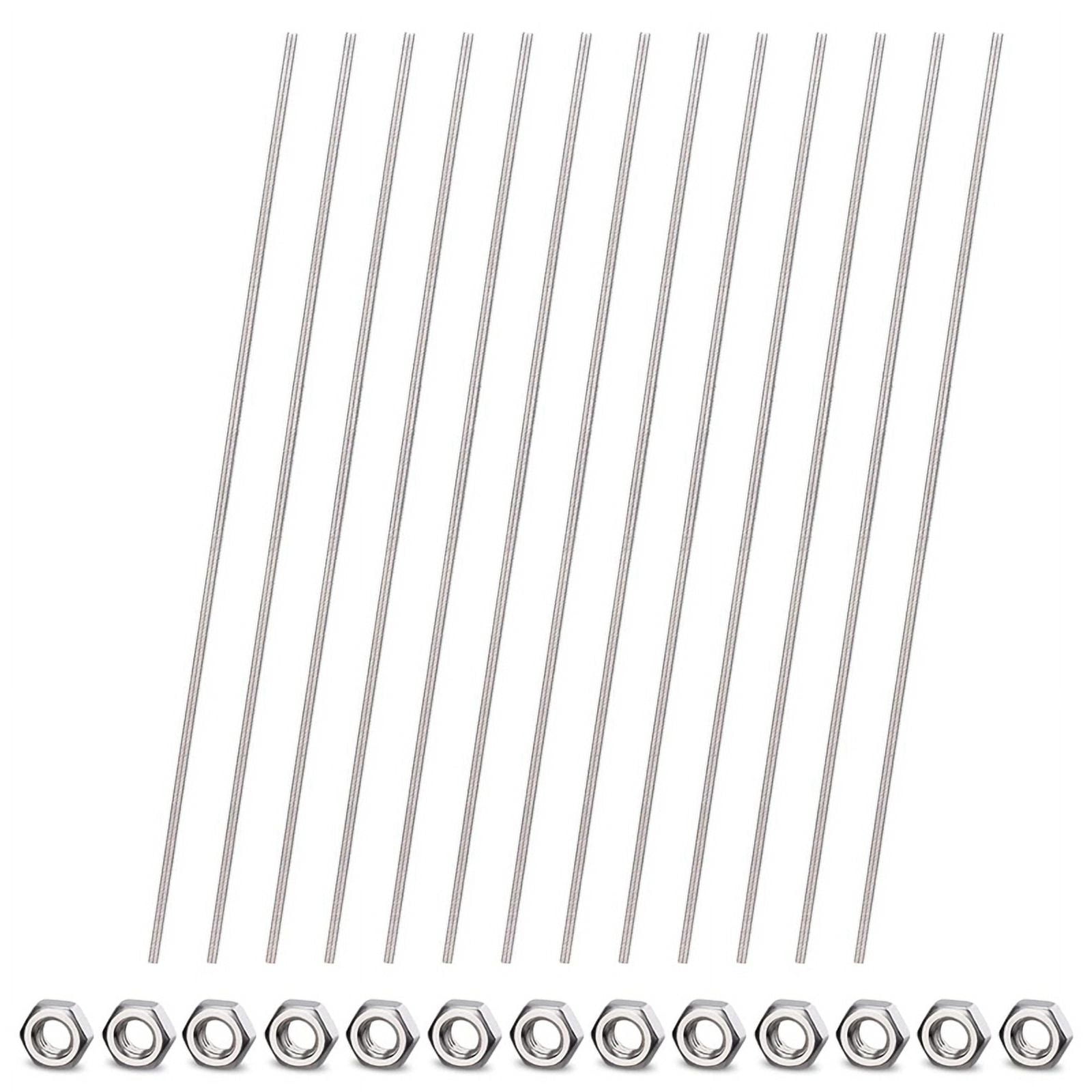 HOT! 26pcs 8/32Inch Threaded Rods and Hex Nuts, 12Inch Stainless Steel ...